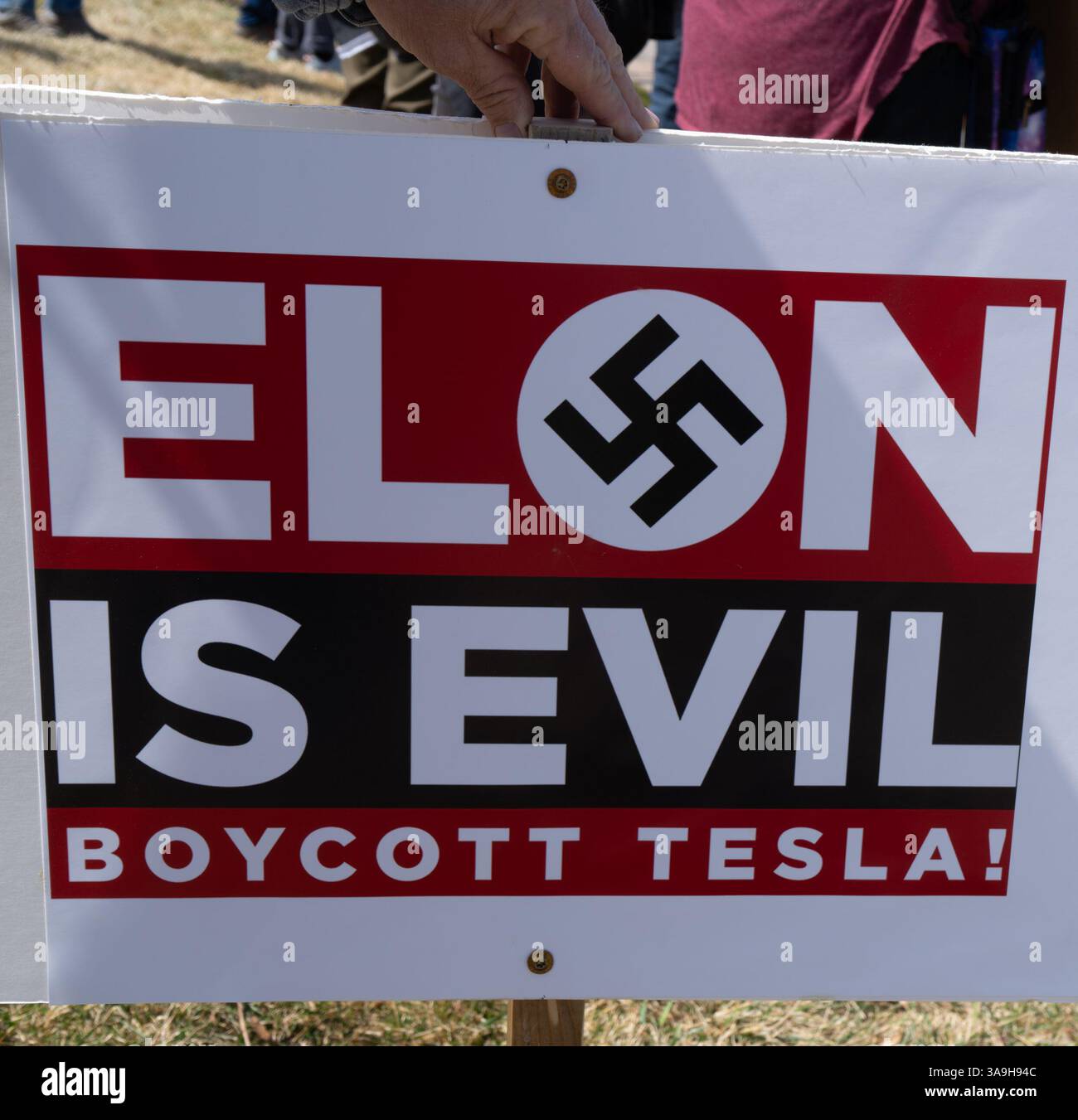 Elon Tesla Signs, Tesla Takedown Protest, 3/29/25, Superior, CO USA ...