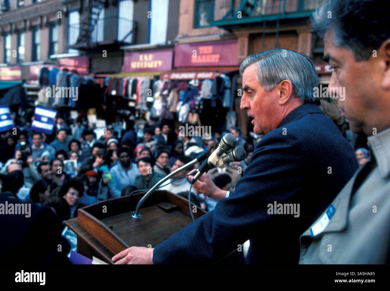 Mar 30, 1984; Washington, DC, USA; Politician WALTER MONDALE campaigns ...