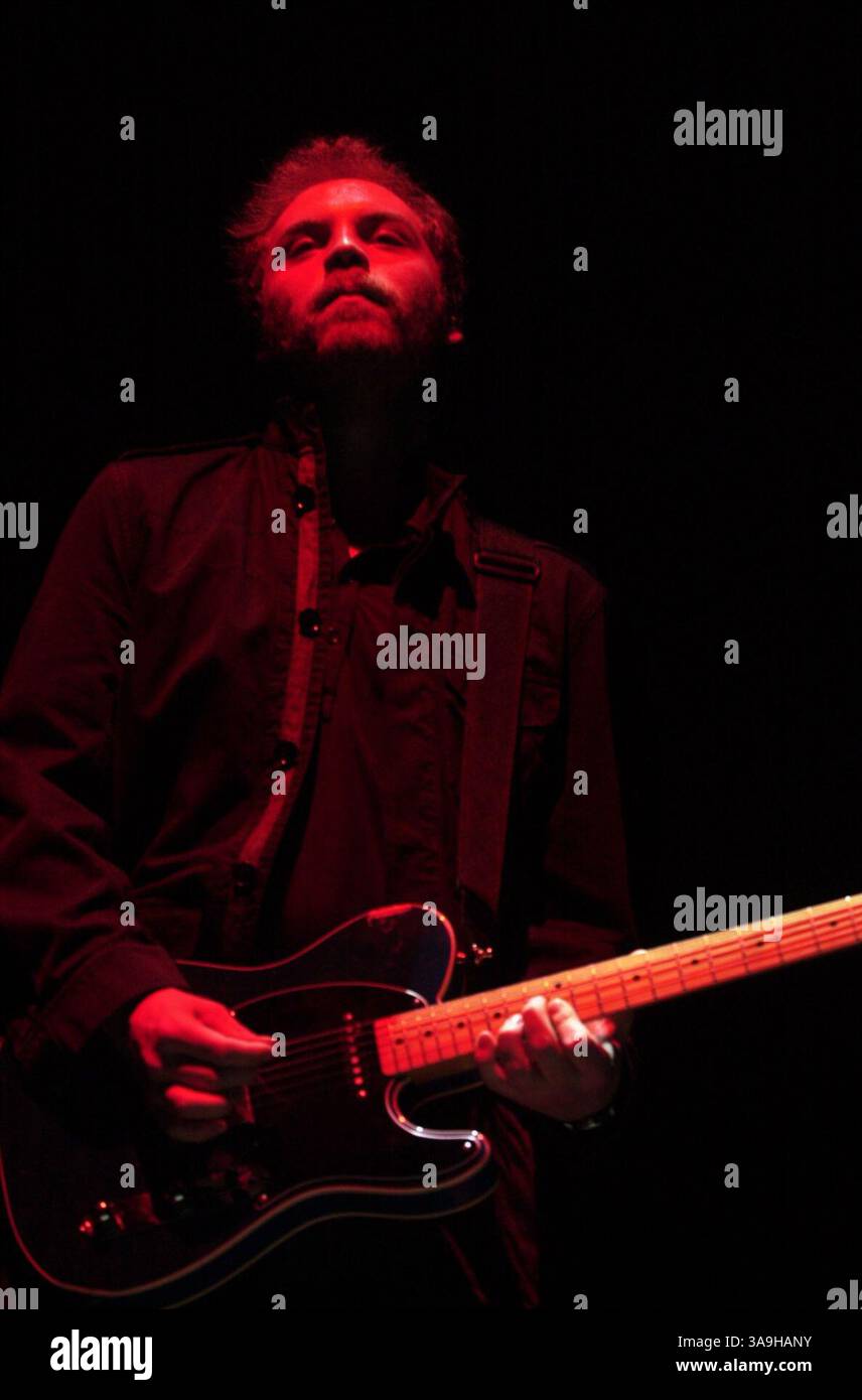 Coldplay guitarist John Buckland performs during a tour stop at the ...