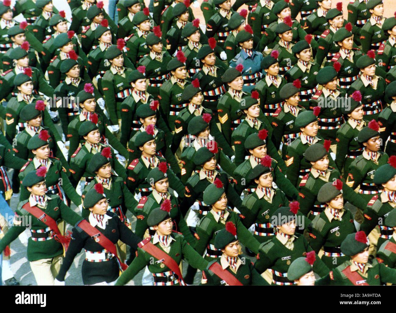 Jan 26, 2000; New Delhi, India; Girls NCC Cadets go marching in as part ...