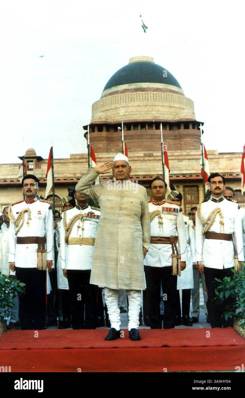 Apr 12, 1997; New Delhi, , India; Former President of India, Dr Shankar ...