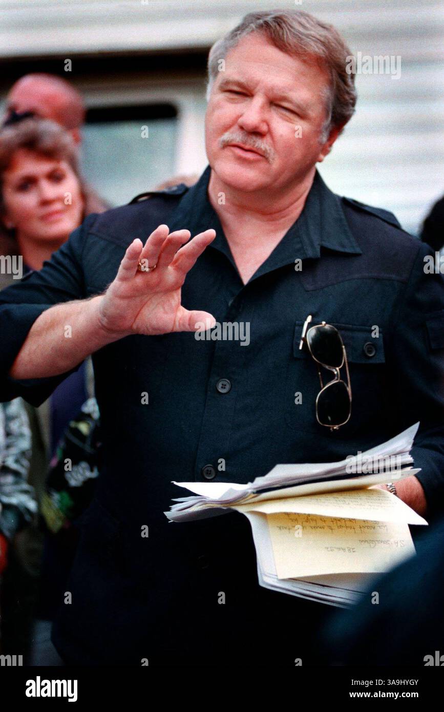 Sep 22, 1998; Ruby Ridge, USA; Bo Gritz gives a Nazi salute at the ...