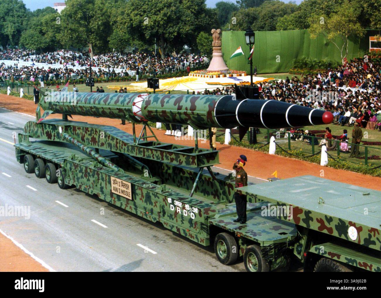 Jan 26, 2000; New Delhi, India; India's ''Agni II'' missile, during ...