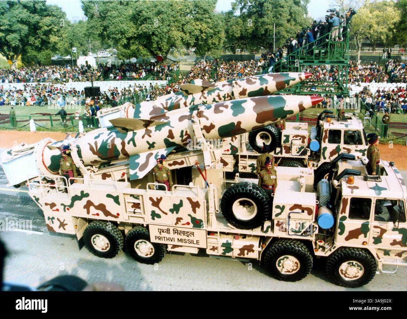 Jan 26, 2000; New Delhi, India; A ''Prithvi Missile'' passes the crowd during the Republic Day ...