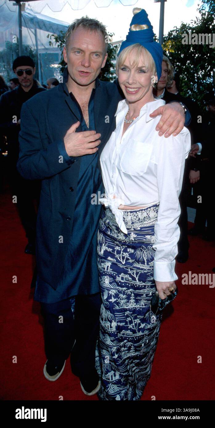 Feb 23, 2000; Los Angeles, CA, USA; Singer STING with his wife TRUDIE STYLER at the 42nd Annual ...