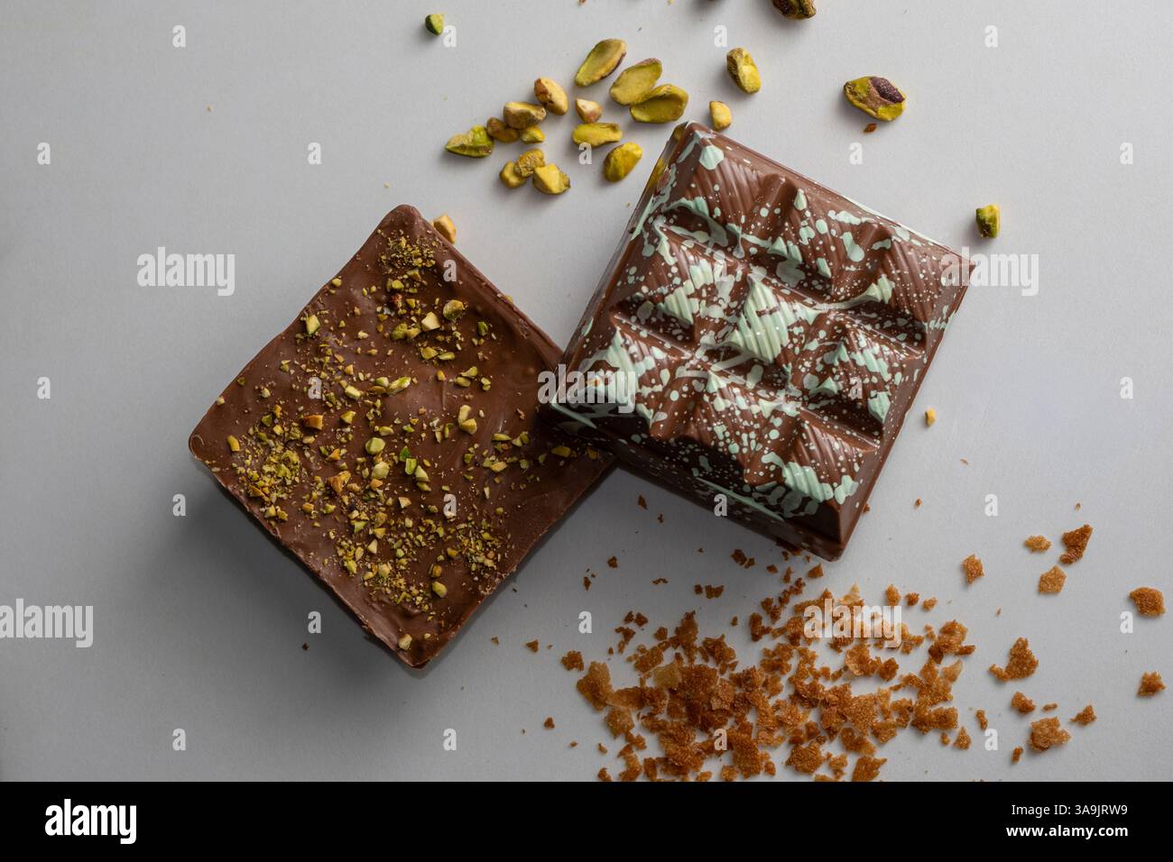 Low key Handmade Belgian chocolate bar with pistachios and filled with ...