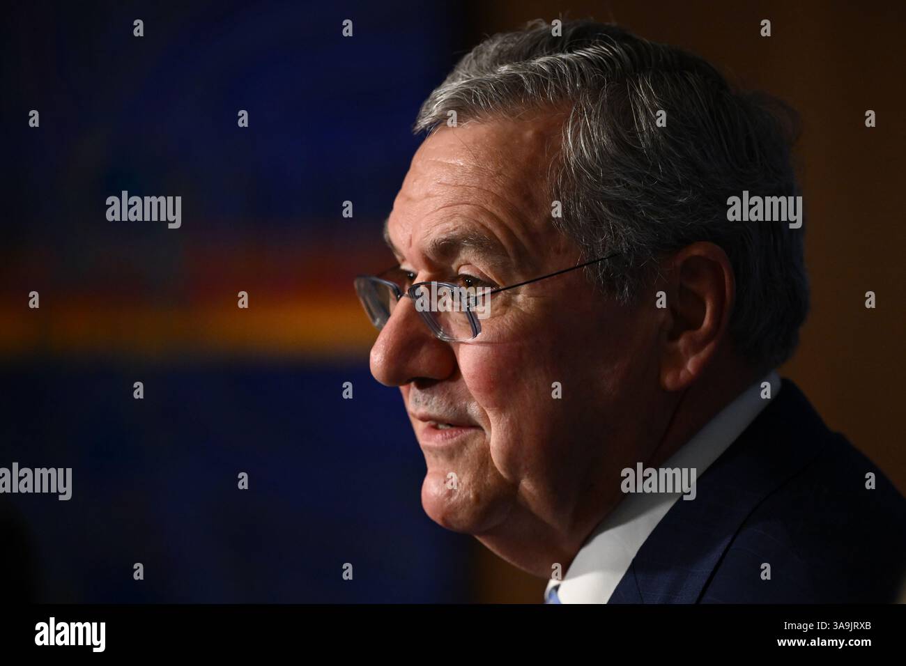 ASIC Chair Joe Longo speaks to media following the release of a report ...