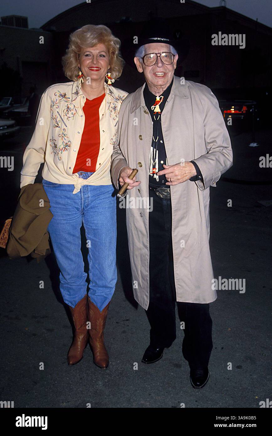 Aug 08, 1992; Los Angeles, CA, USA; Actor MILTON BERLE and his wife ...
