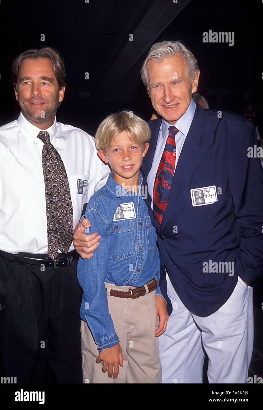 Sep 14, 1995; Los Angeles, CA, USA; Actor BEAU BRIDGES, his father ...