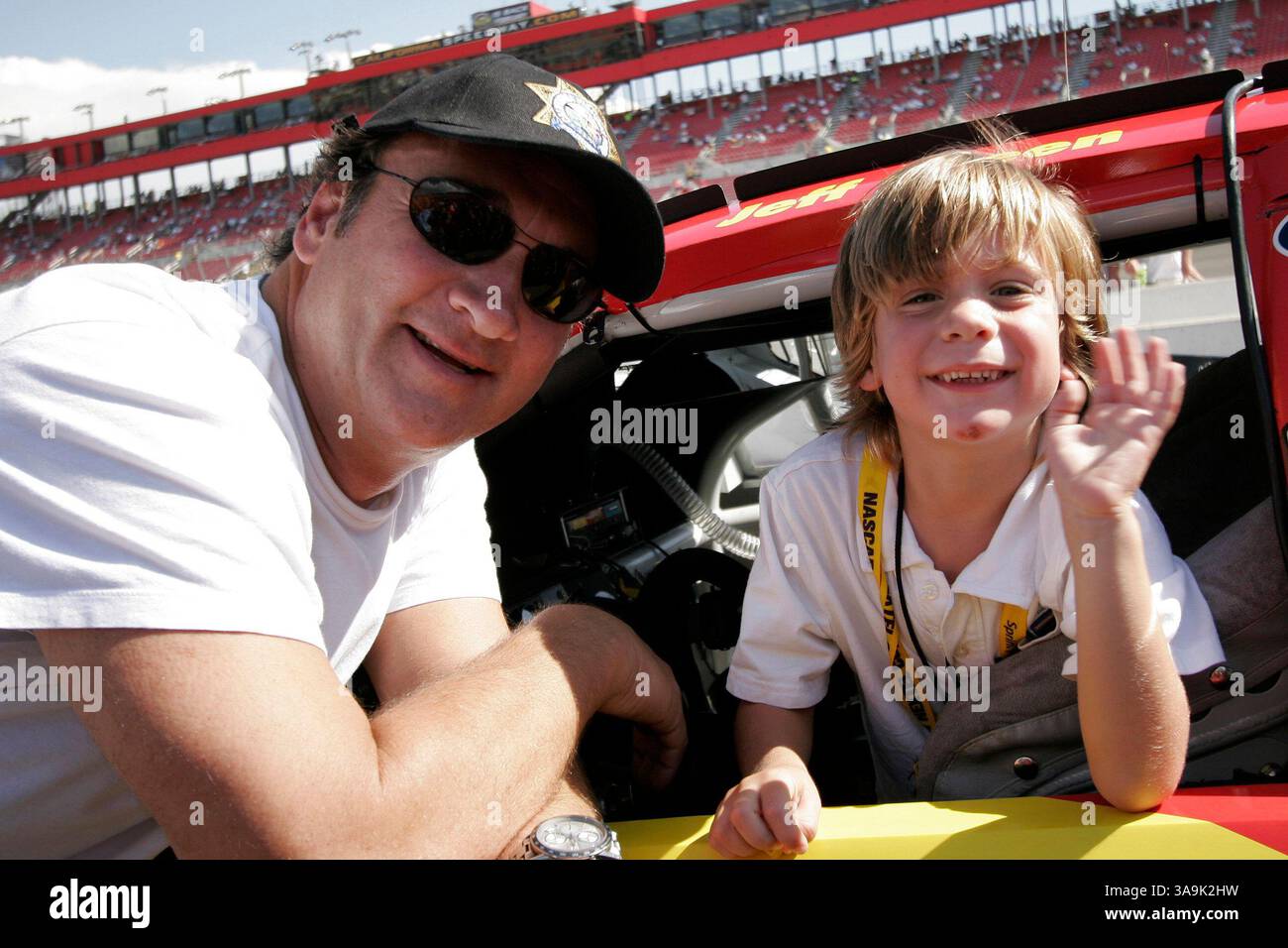Sep 04, 2006; Fontana, CA, USA; JIM BELUSHI and son JARED check out ...