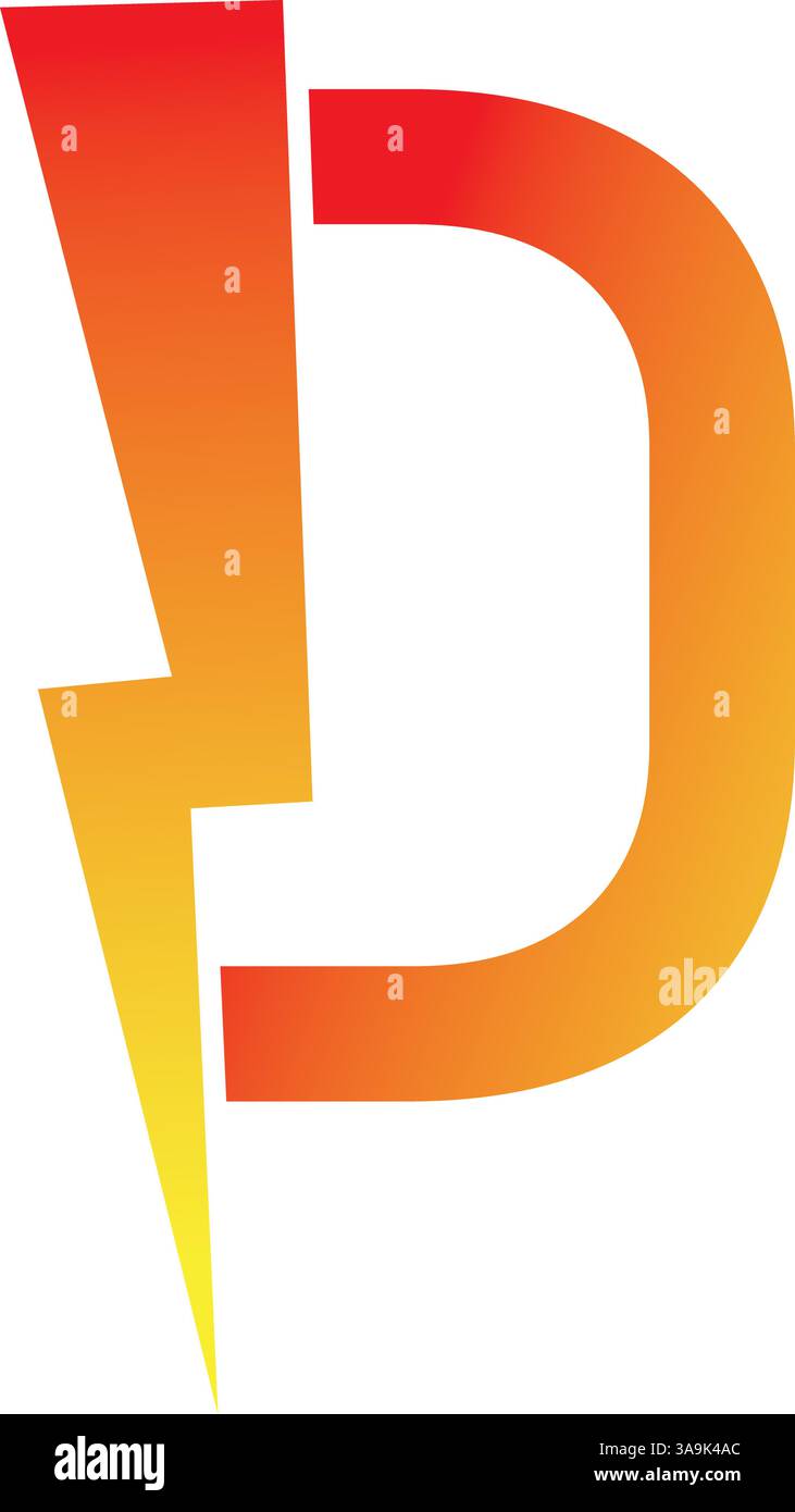 Power Energy Lightning D Logo Stock Vector Image & Art - Alamy