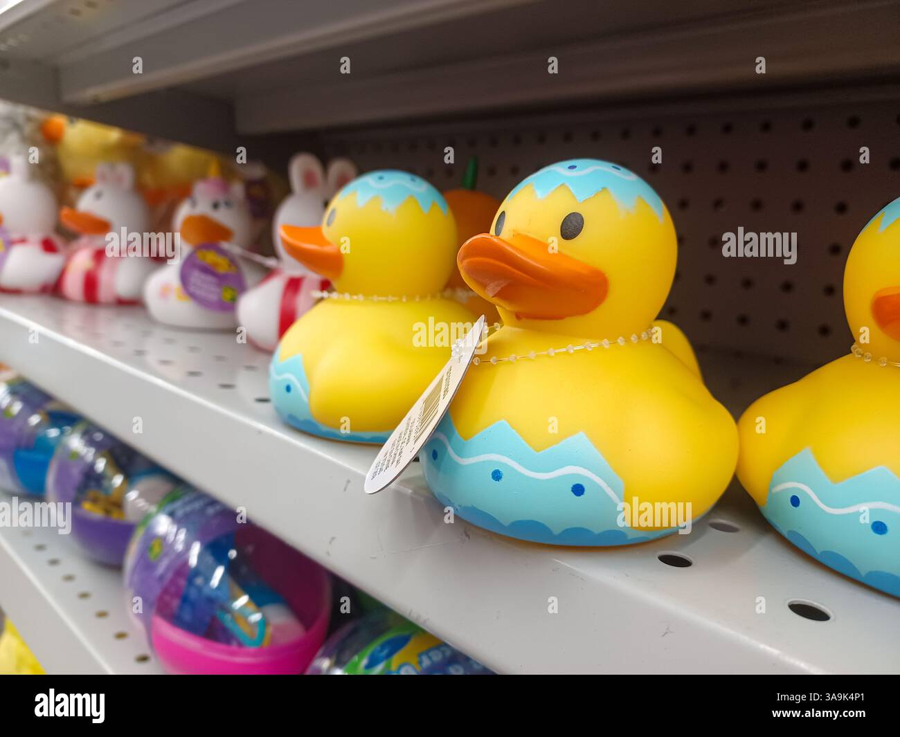Toronto, ON, Canada – January 31, 2025: A vibrant aisle at Dollarama is ...