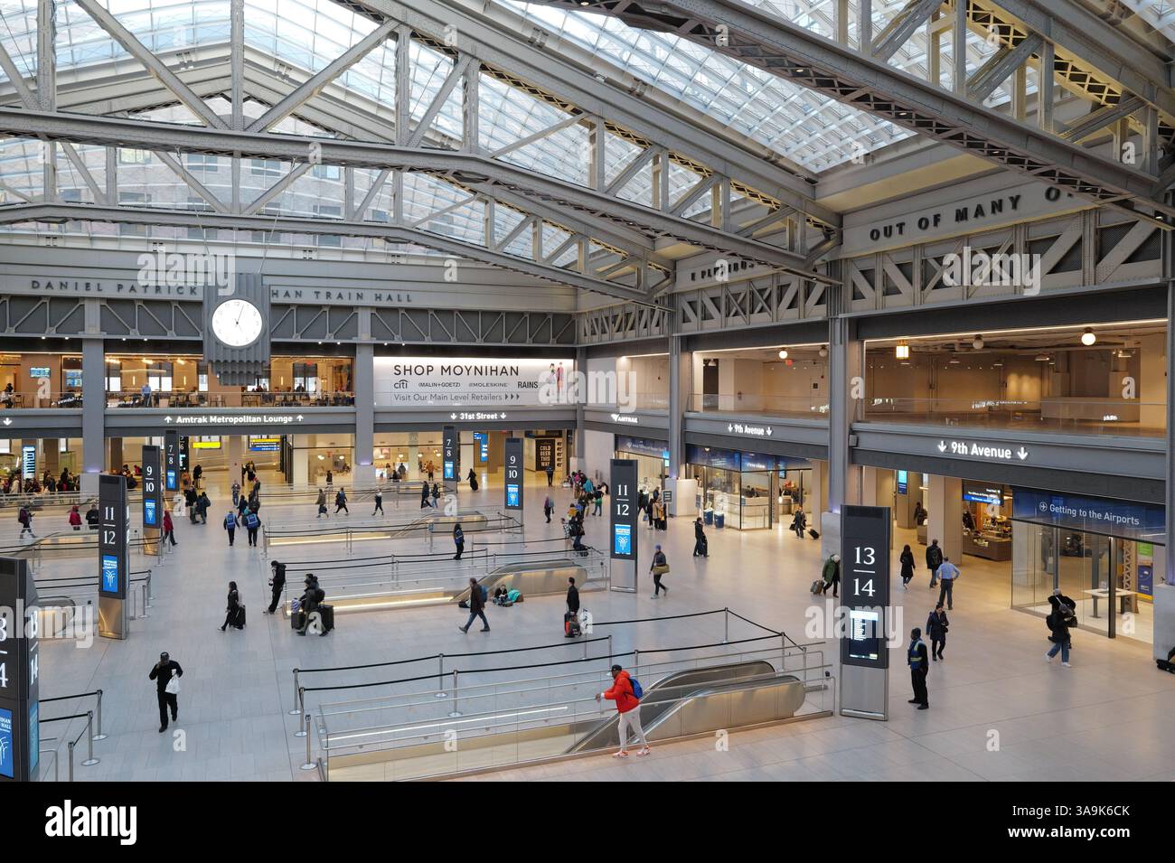 Moynihan Train Hall at Penn Station, in the retrofitted Federal Post ...