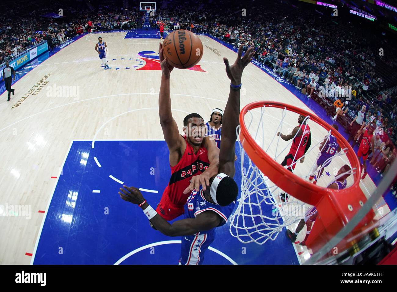 Toronto Raptors' Orlando Robinson plays during an NBA basketball game ...