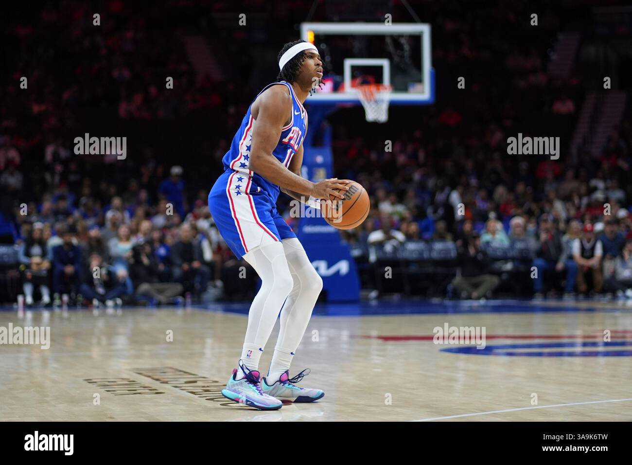 Philadelphia 76ers' Ricky Council IV plays during an NBA basketball ...