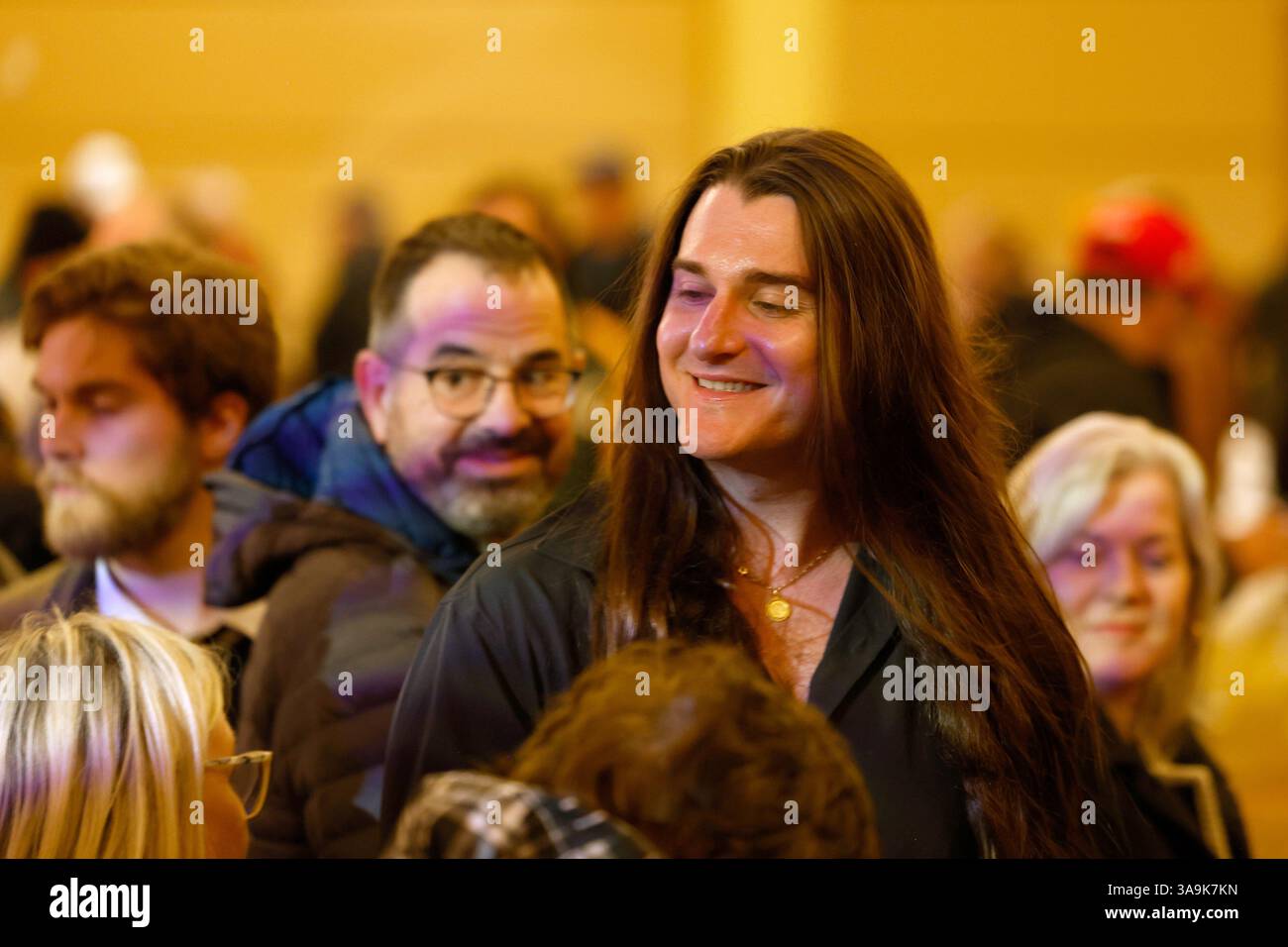 Scott Presler leaves a town hall after Elon Musk spoke Sunday, March 30 ...