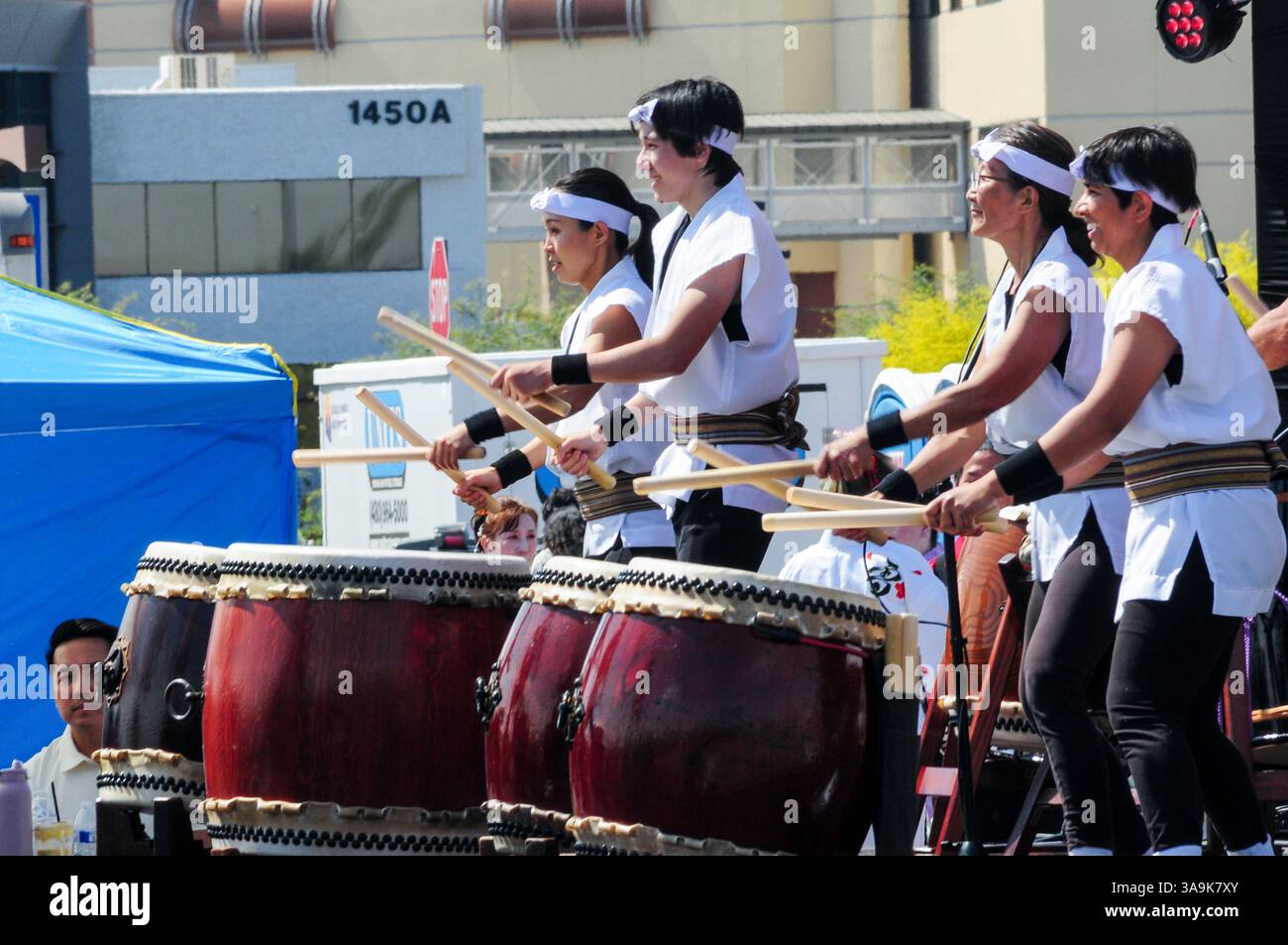 March 30, 2025, Mesa, Arizona, USA: Taiko drummers perform during the ...