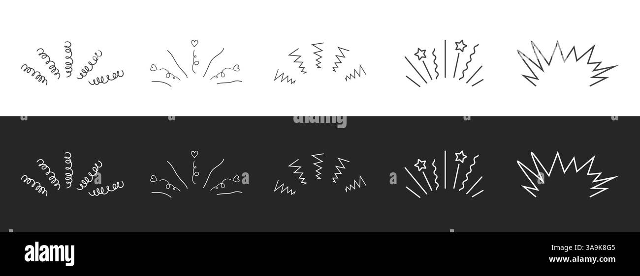 Anime Emotion effect. Hand drawn comic elements. Dizzy effect or ...