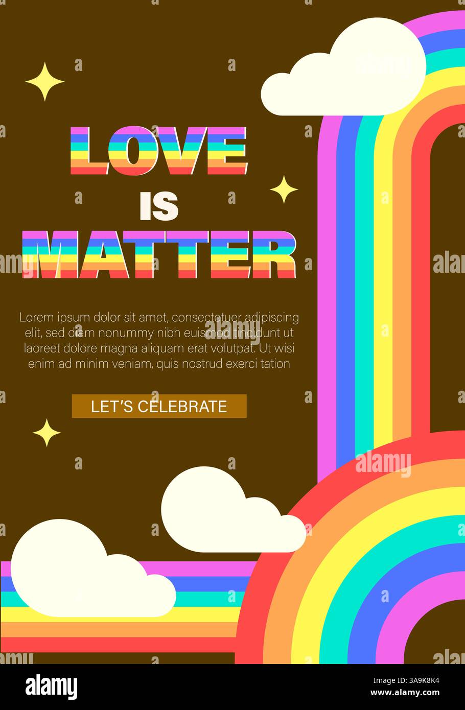 Celebrating Love is Matter with Vibrant Colors, vector illustration ...
