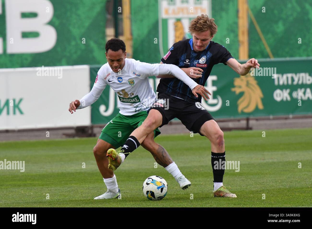 Lviv, Ukraine. 30th Mar, 2025. Ilya Shevtsov of Chornomorets in action during the Ukrainian ...