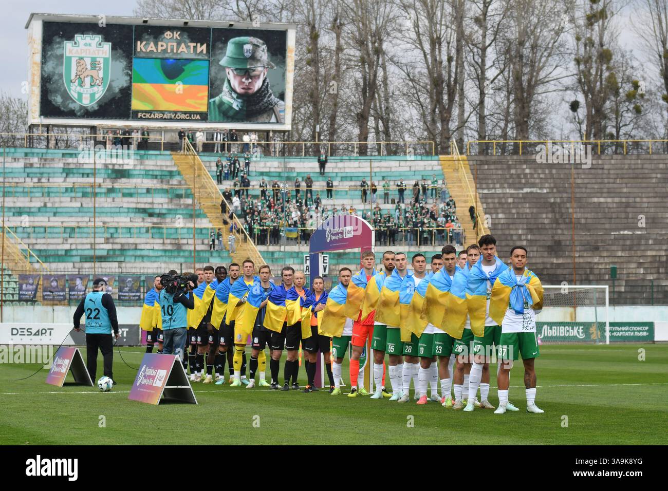 Lviv, Ukraine. 30th Mar, 2025. Players of Karpaty seen during the ...