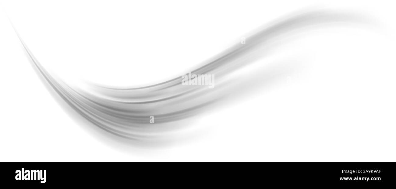 Grey wind line element. Light gris curve speed effect. Air stream flow ...