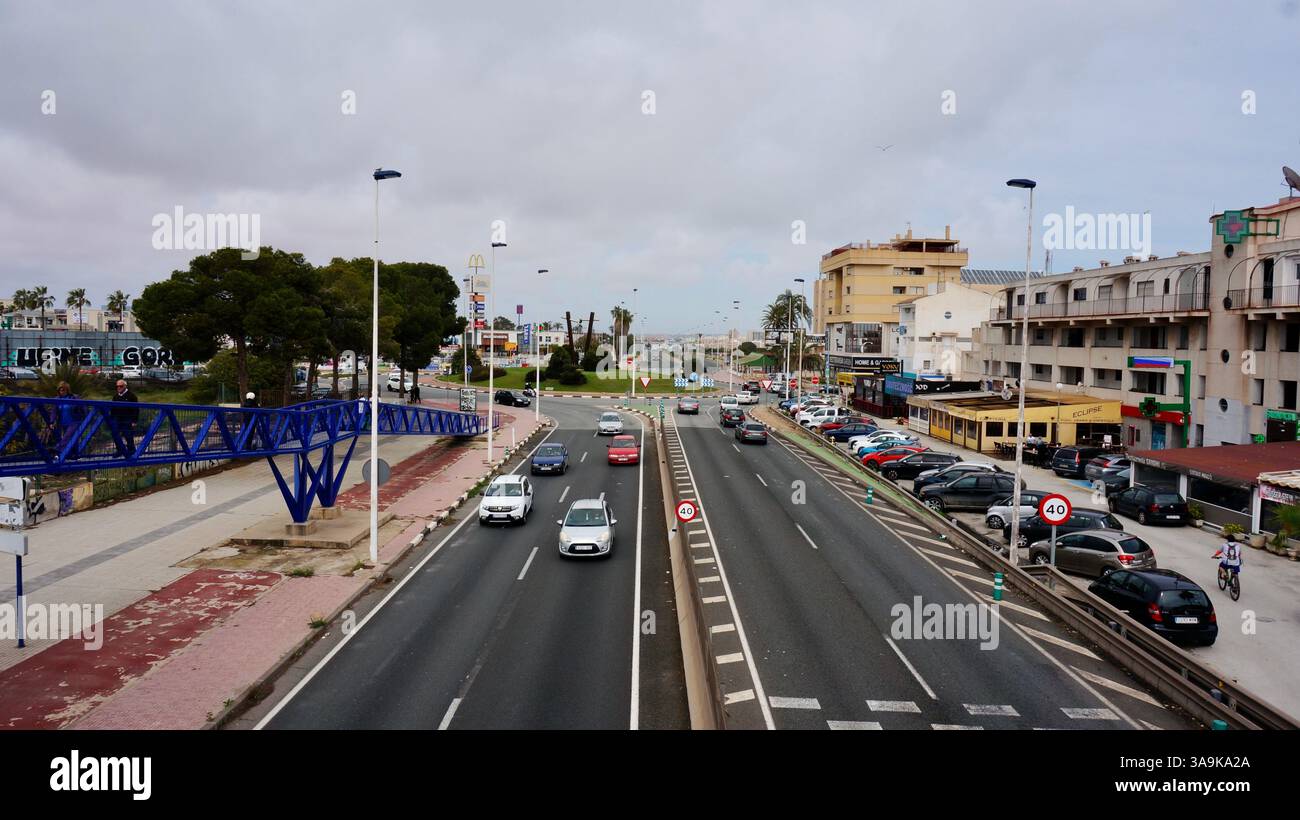 Alicante, Spain - March 19, 2025: high way in Punta Prima area, top ...