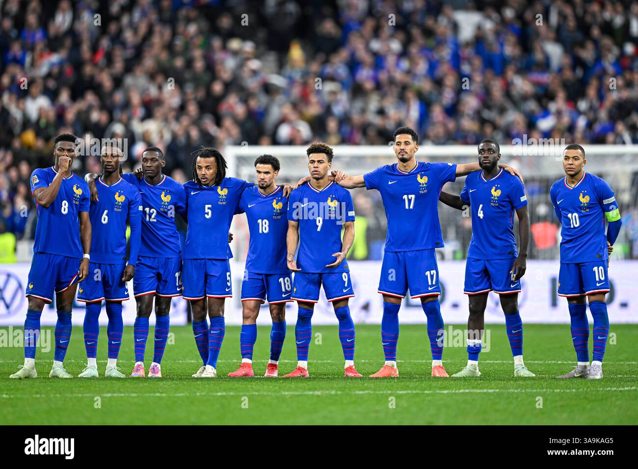 Saint Denis, France. 23rd Mar, 2025. Kylian Mbappe Eduardo Camavinga ...