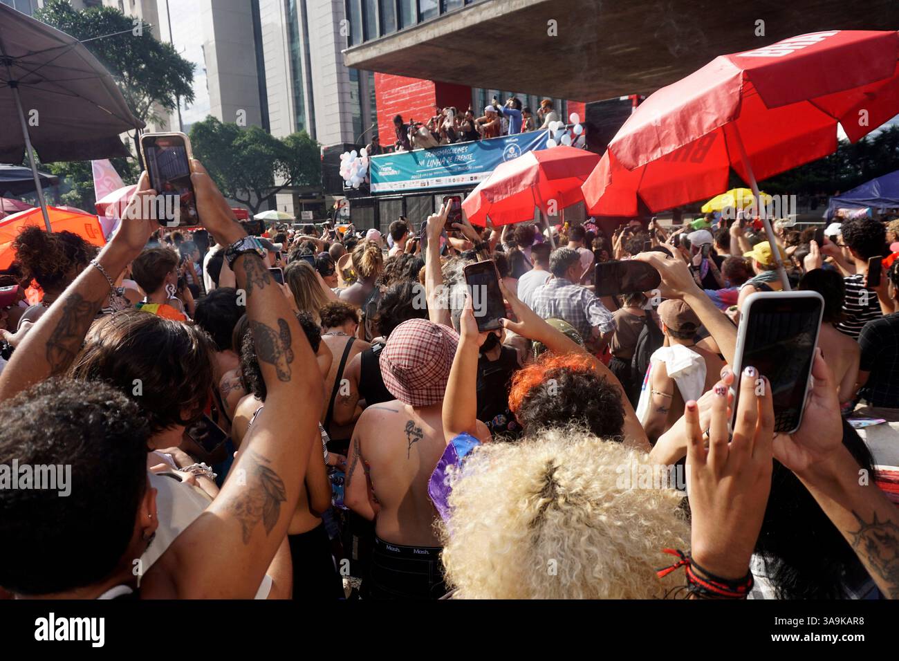 Sao Paulo, Brazil. 30th March, 2025. People attend the Transmasculine ...