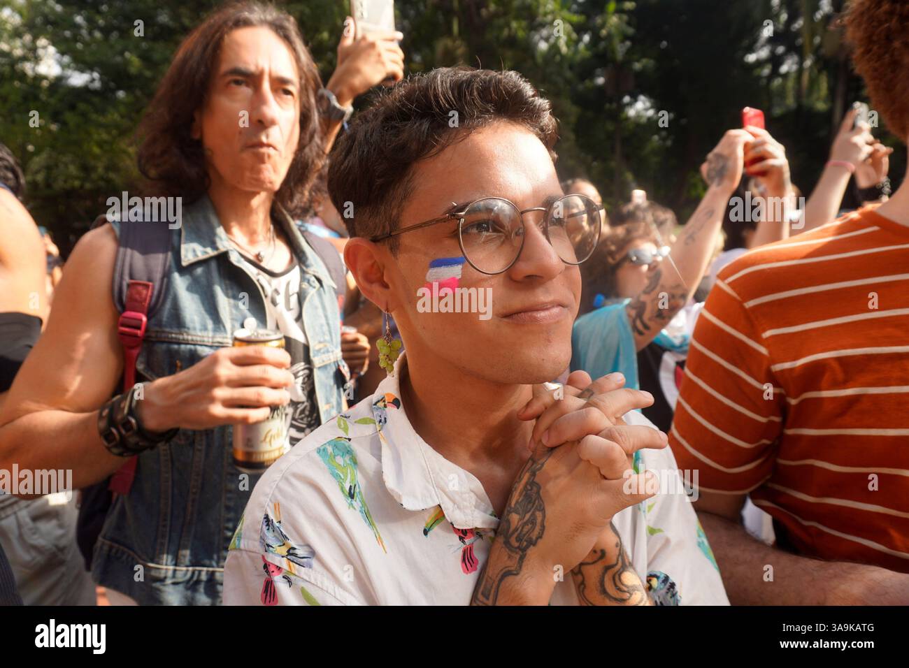 Sao Paulo, Brazil. 30th March, 2025. People attend the Transmasculine ...