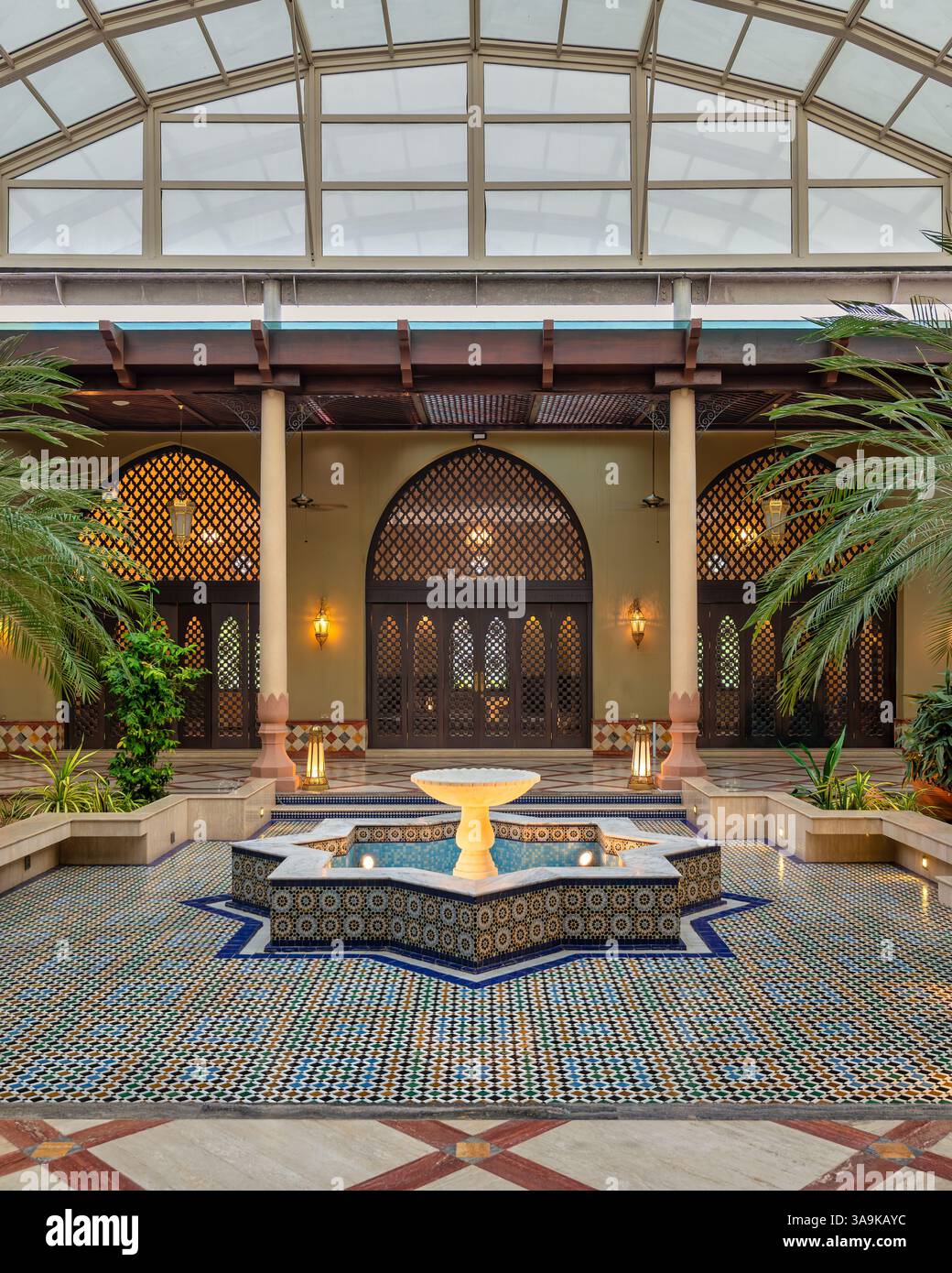 The interior of Ash Shaliheen Mosque, in Bandar Seri Begawan, Brunei ...