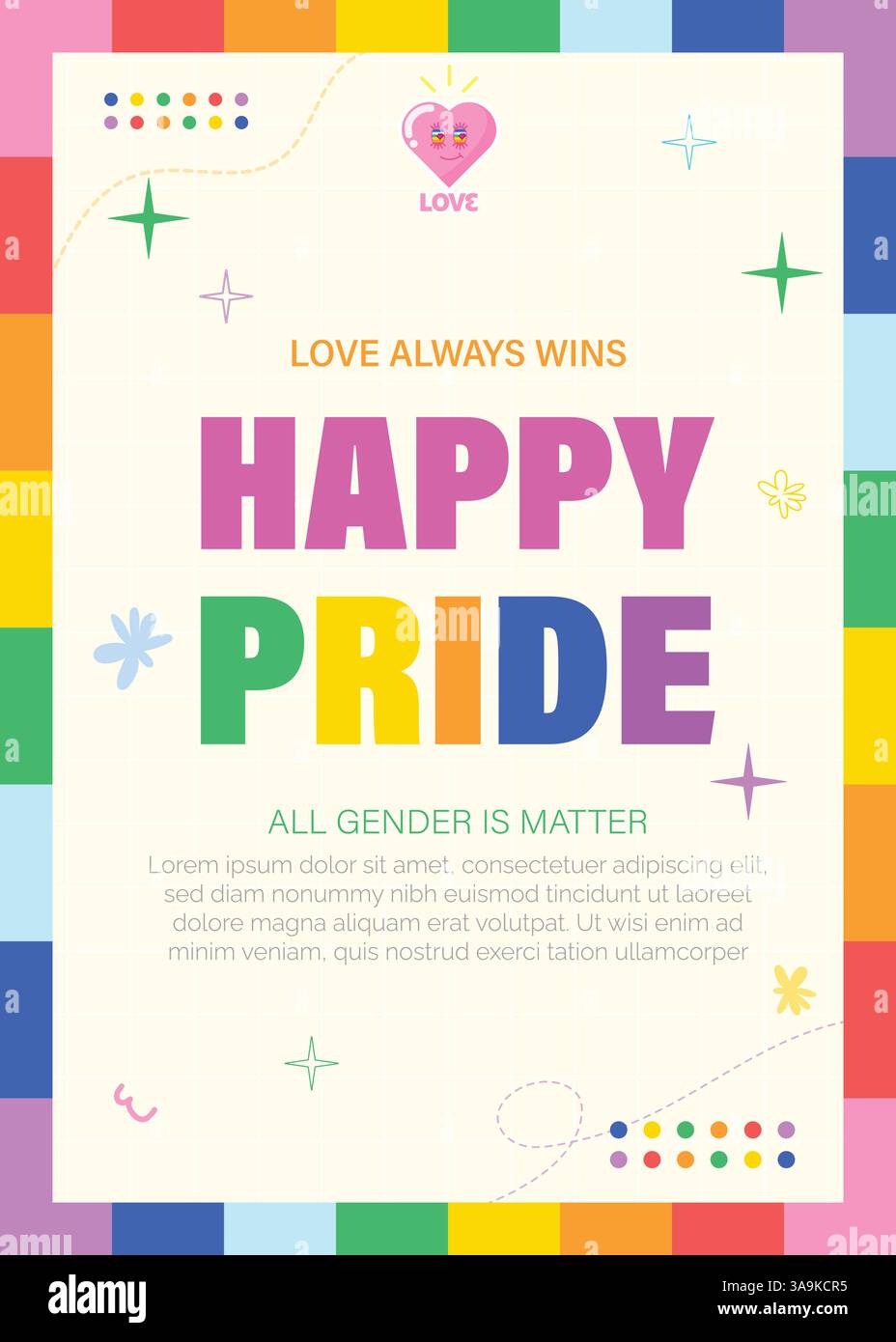 Love Always Wins Happy Pride Celebration, vector illustration Stock ...
