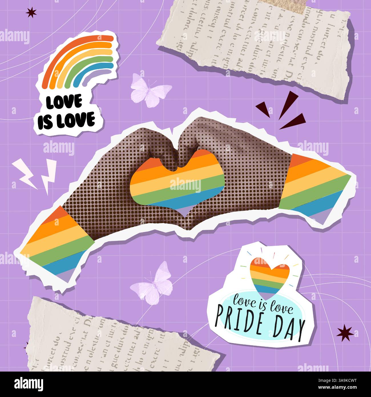 Hands Forming a Heart Shape to Celebrate Love and LGBTQ Pride Collage ...