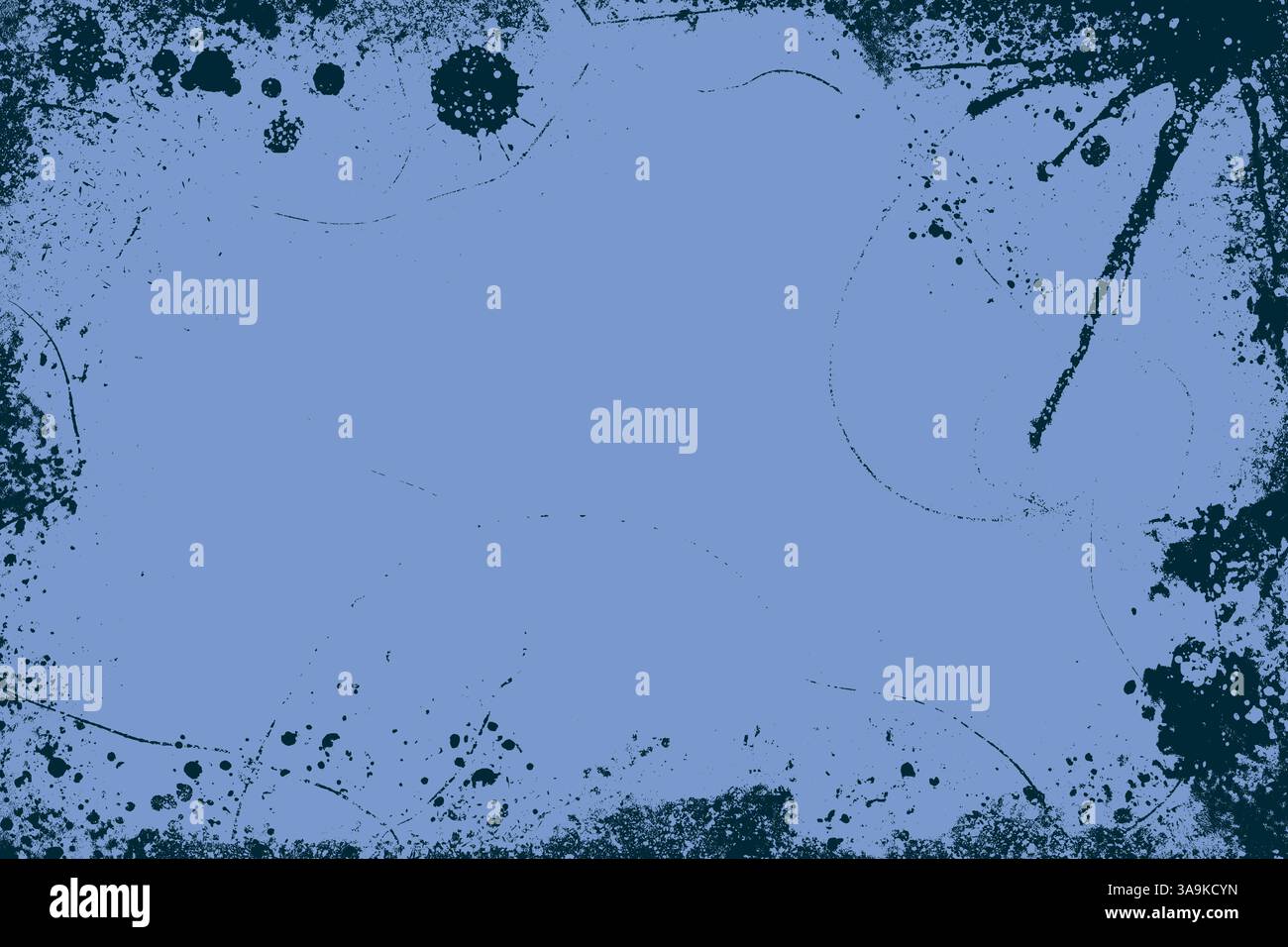 Grunge Abstract Texture. Distressed black frame isolated from blue ...