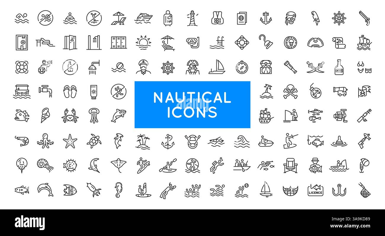 Nautical Icons Set Stock Vector Image & Art - Alamy
