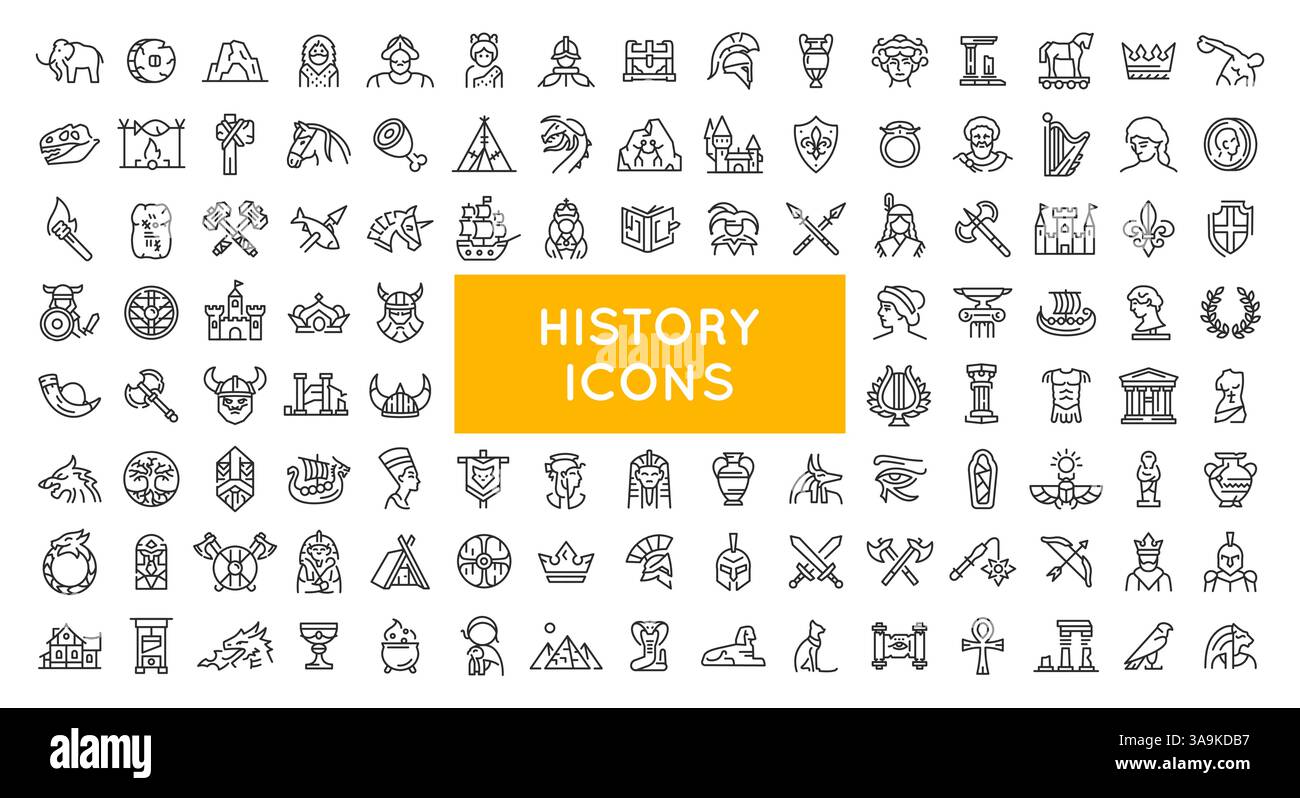 History Icons Set Stock Vector Image & Art - Alamy
