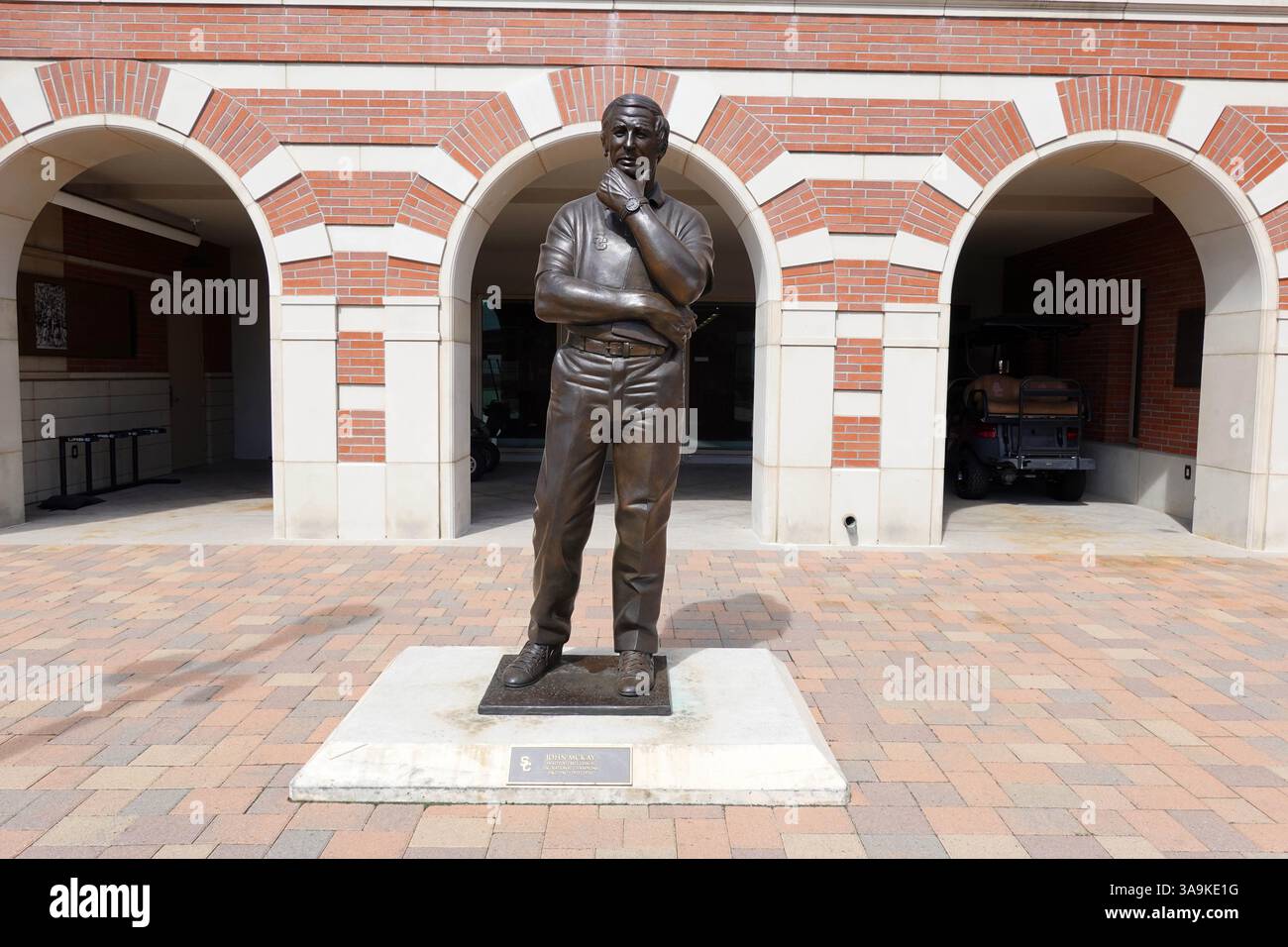 A statue of John McKay at the John McKay Center at the University of ...
