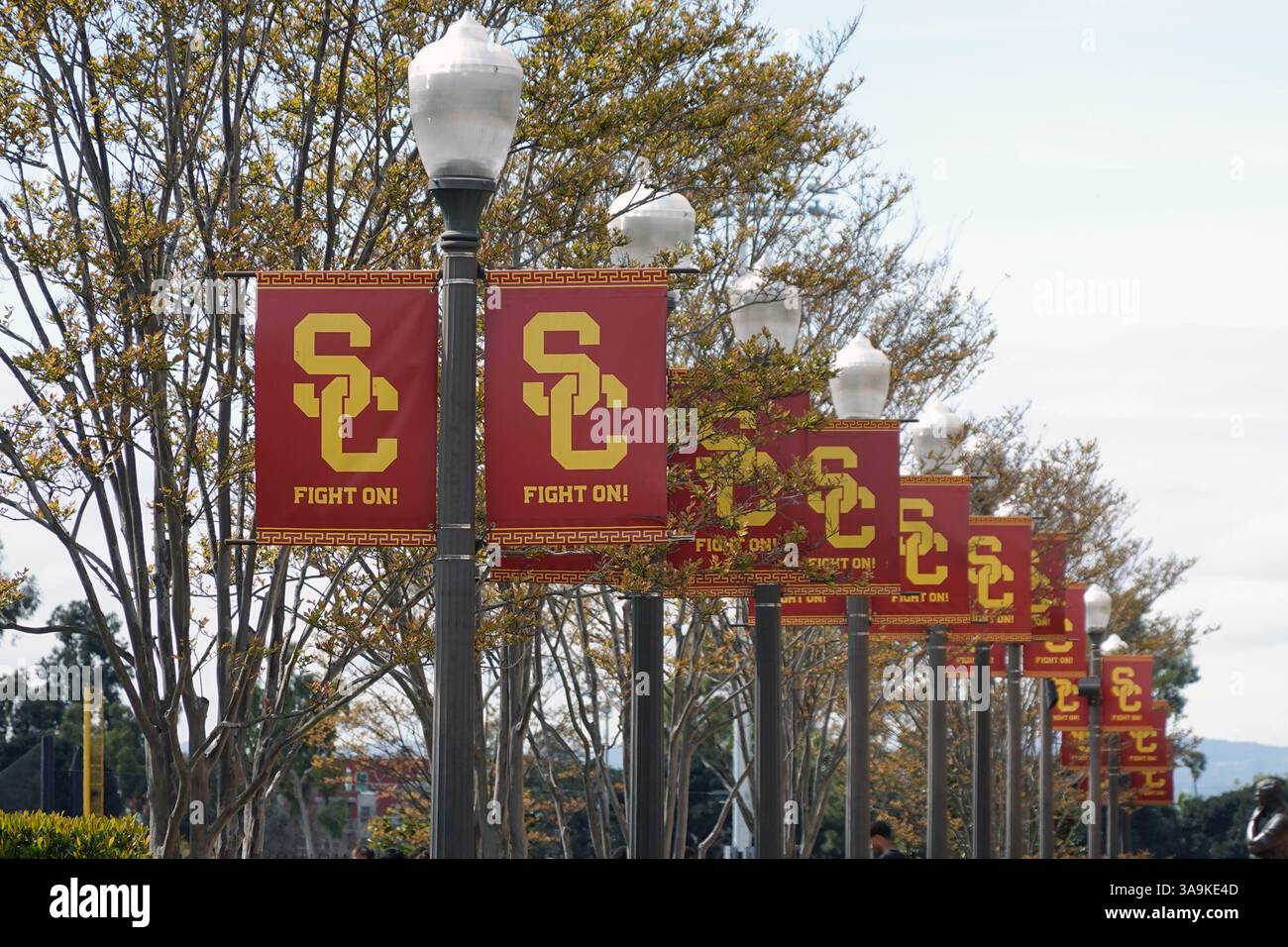 Los Angeles, United States. 30th Mar, 2025. Banners with the USC ...