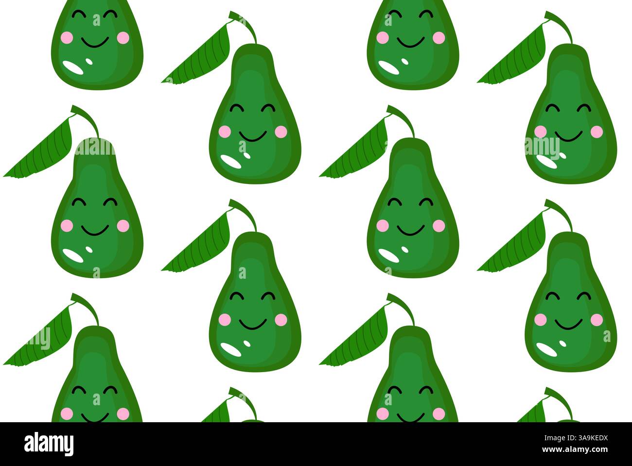 Summer avocado vector background with fruits and seamless fun pattern ...