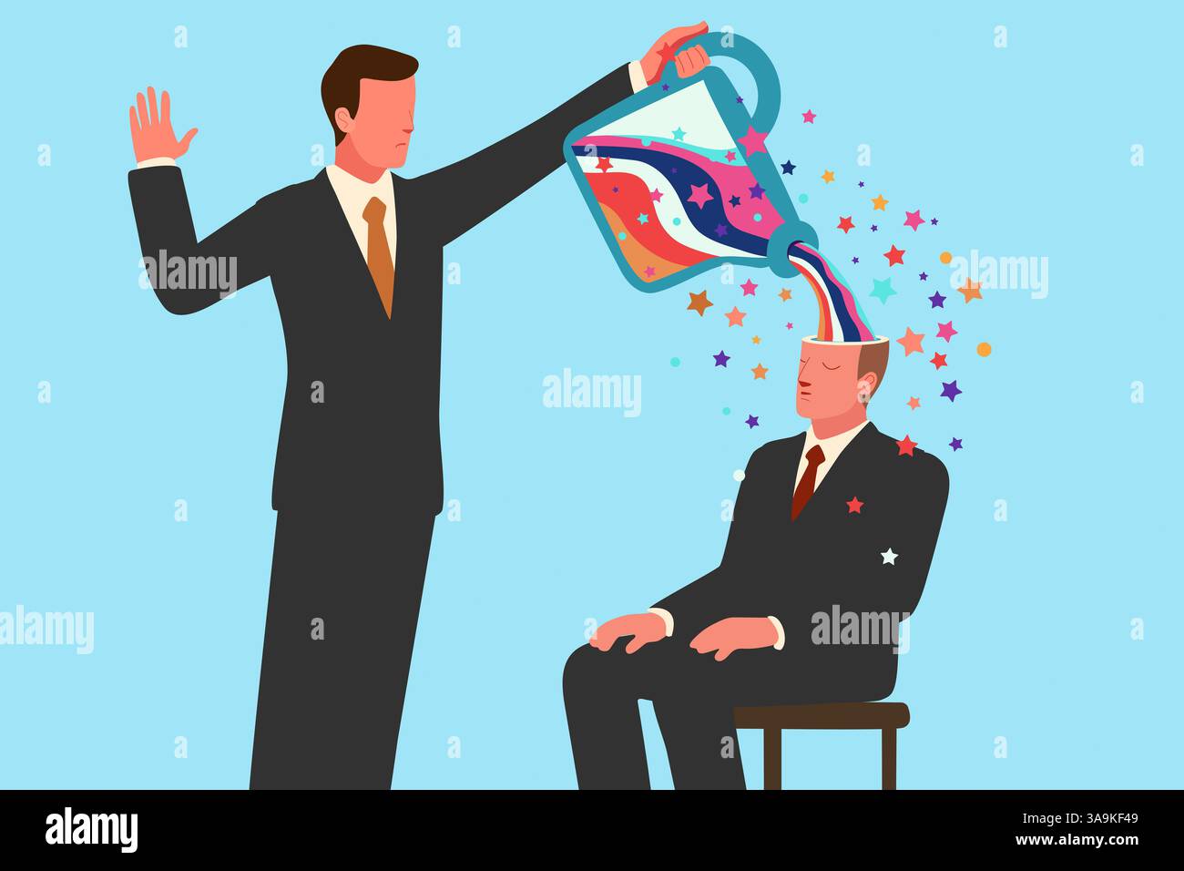 knowledge transfer, business education concept, teacher businessman ...
