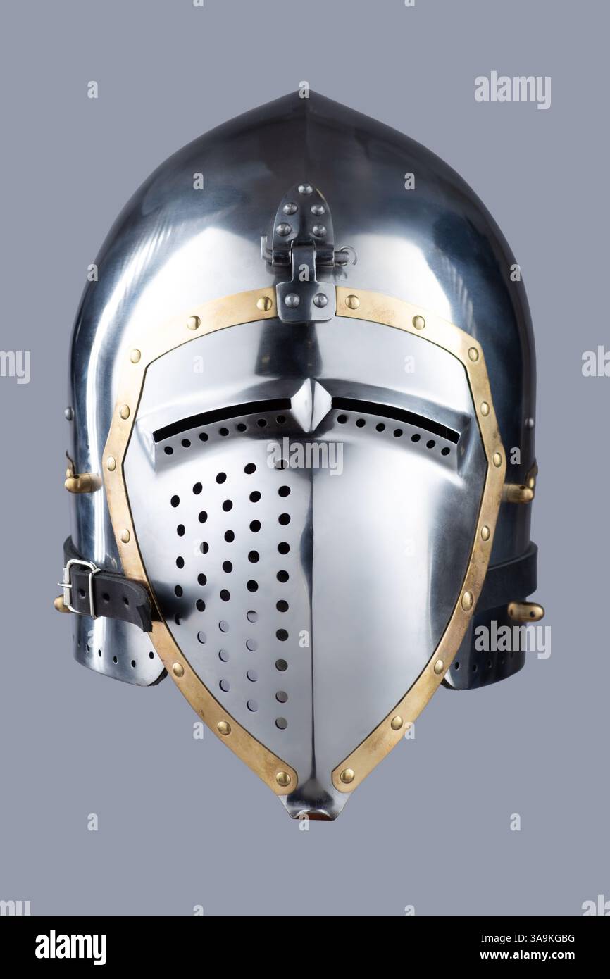 Medieval Bascinet Helmet with Pig Face Visor Stock Photo - Alamy