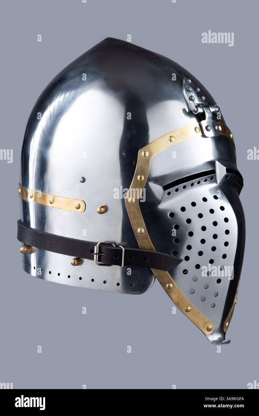 Medieval Bascinet Helmet with Pig Face Visor Stock Photo - Alamy