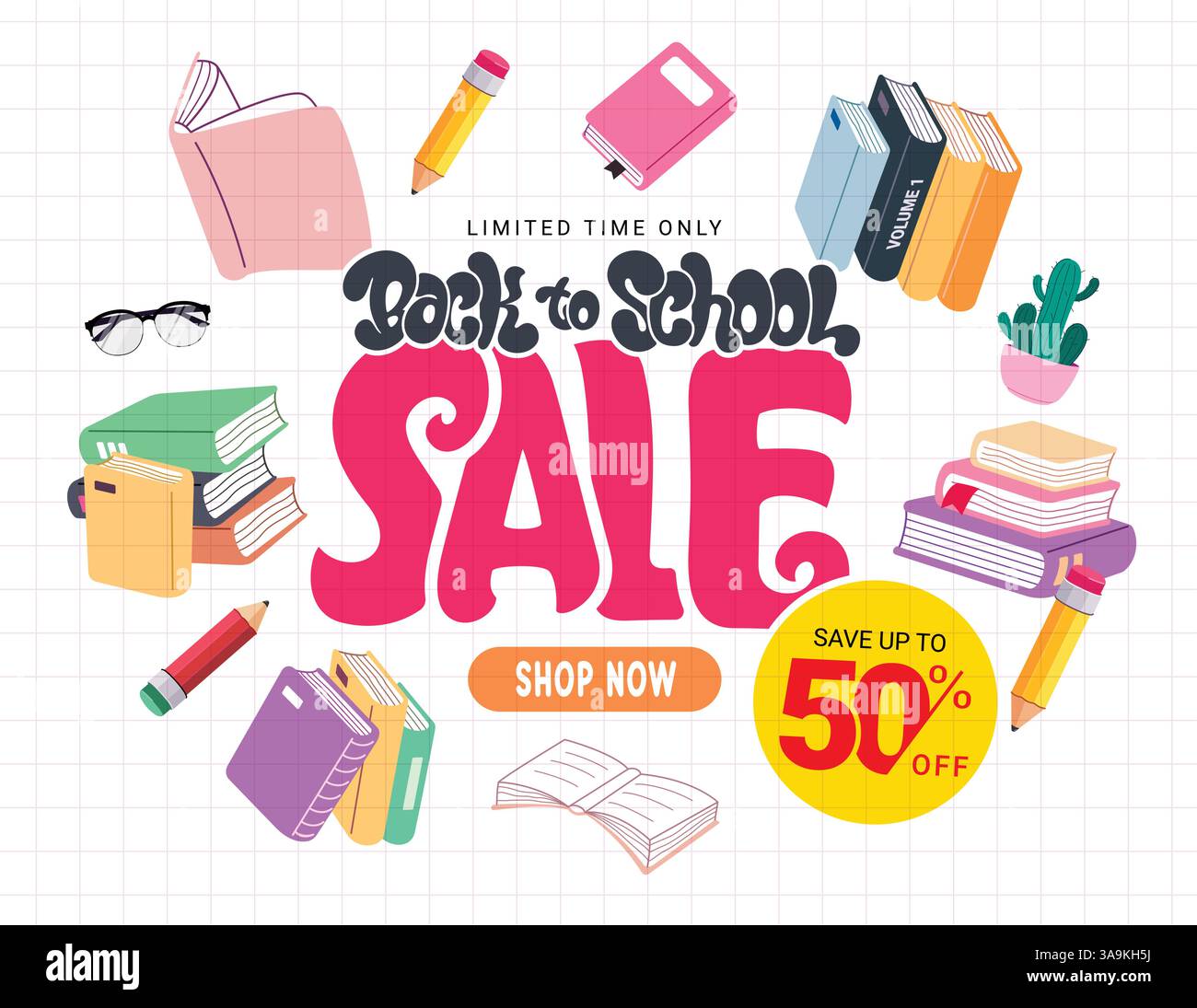 Back to school sale clipart design. School sale limited time special ...