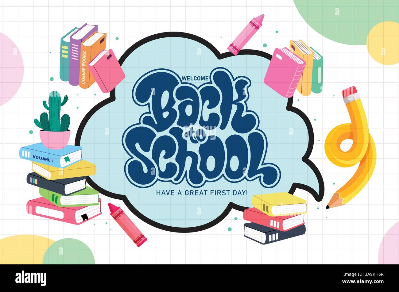 Back to school greeting clipart design. Welcome back to school text ...