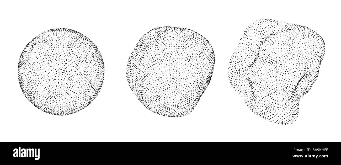 Abstract dot shapes set isolated on white background. Vector realistic ...