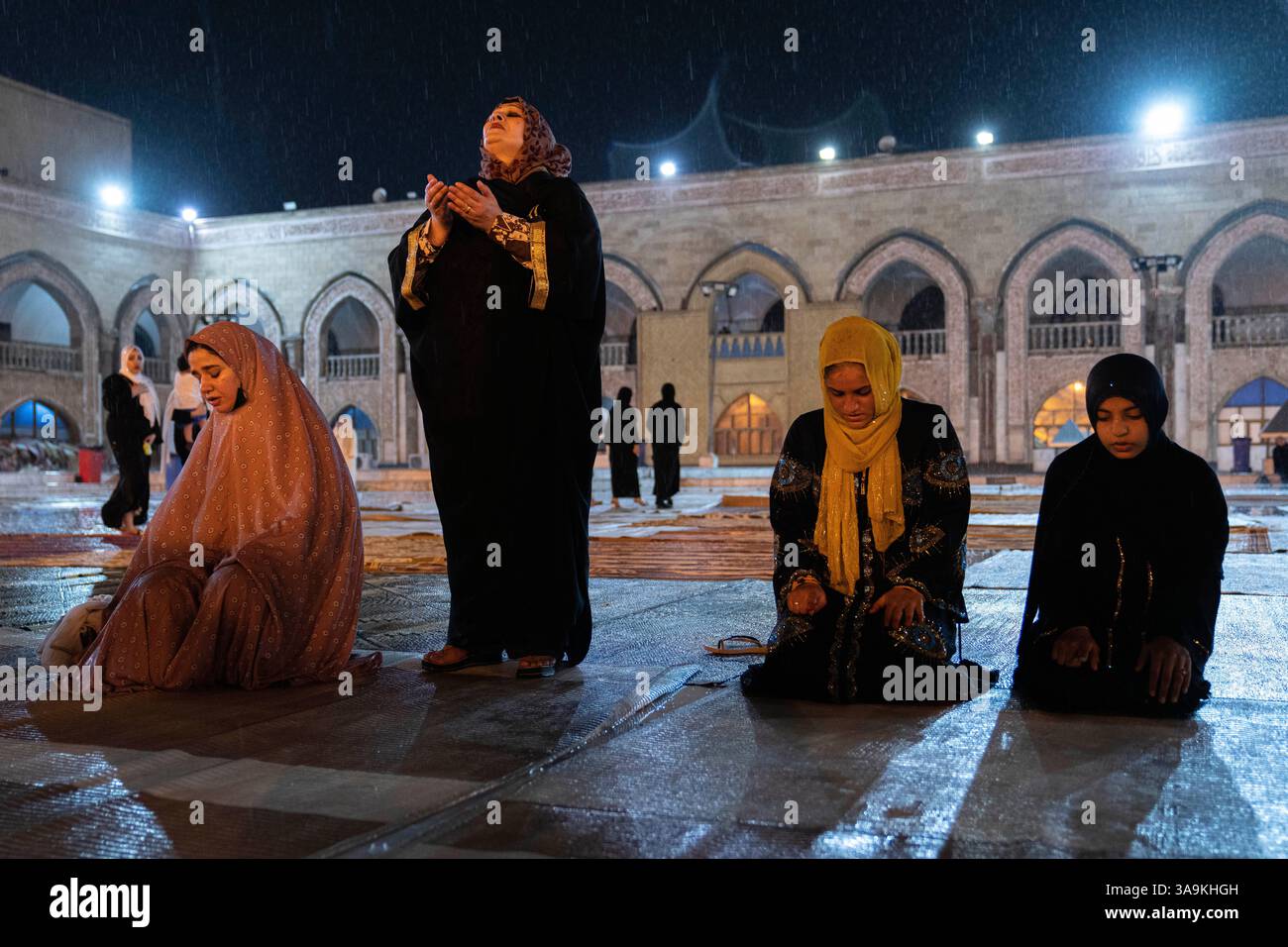 Muslims pray on the first day of Eid al-Fitr prayers at the Abdul-Qadir ...
