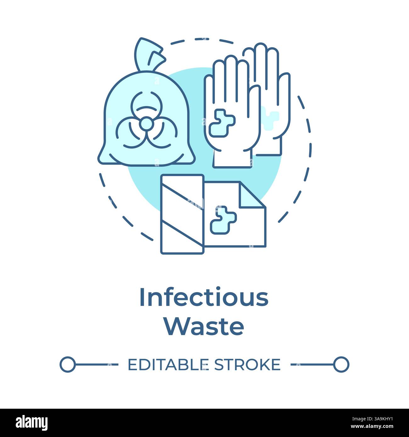 Infectious waste soft blue concept icon Stock Vector Image & Art - Alamy