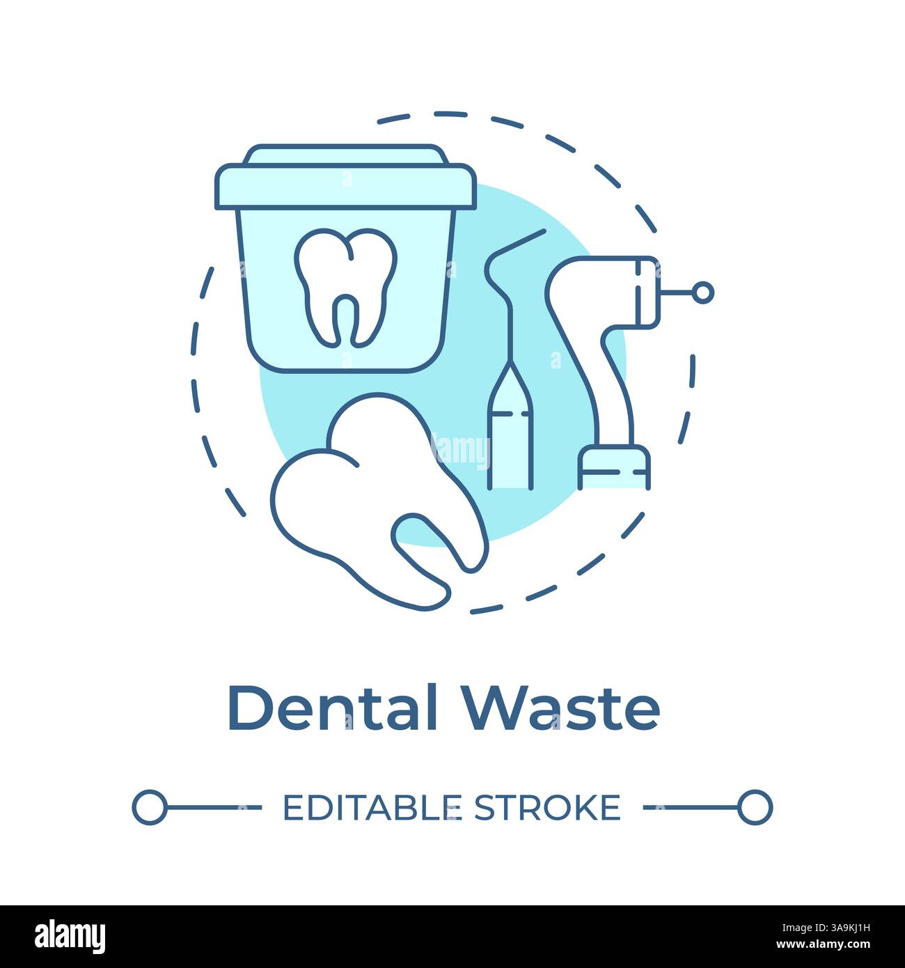 Dental waste soft blue concept icon Stock Vector Image & Art - Alamy