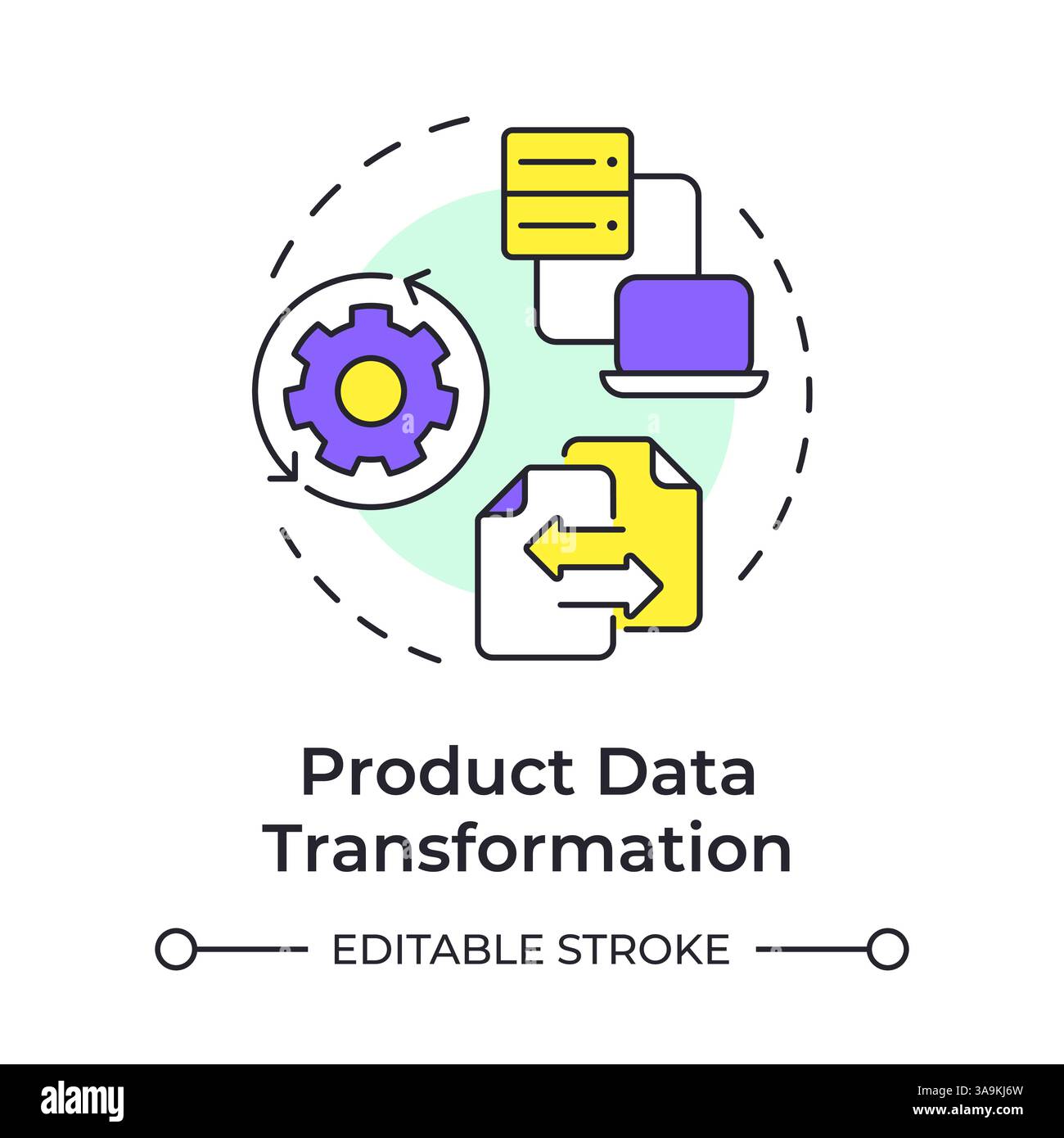Product data transformation multi color concept icon Stock Vector Image ...