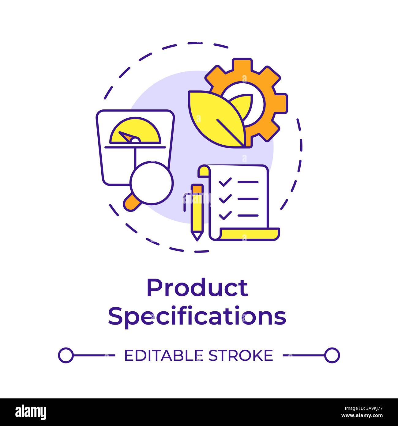 Product specifications multi color concept icon Stock Vector Image ...